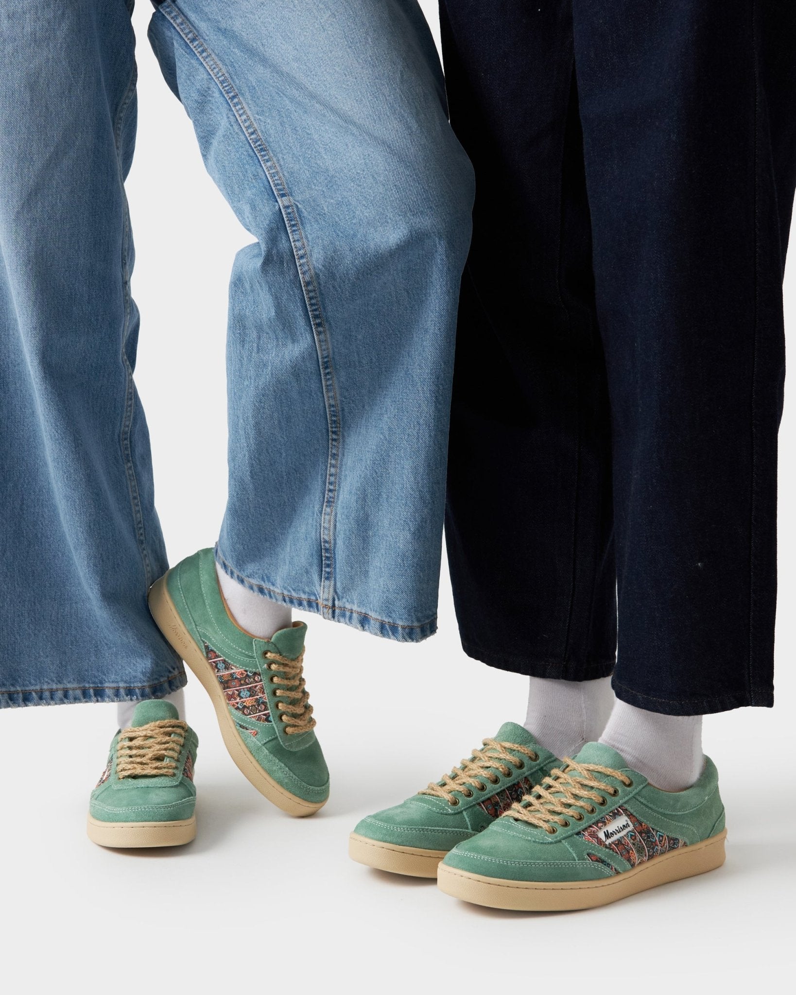 Maya | Minzgrüne Hausschuhe aus Spaltleder | Morrison – Morrison Shoes