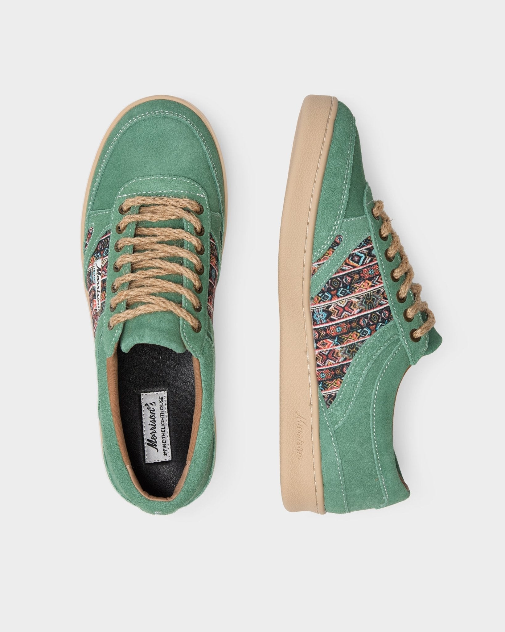 Maya | Minzgrüne Hausschuhe aus Spaltleder | Morrison – Morrison Shoes