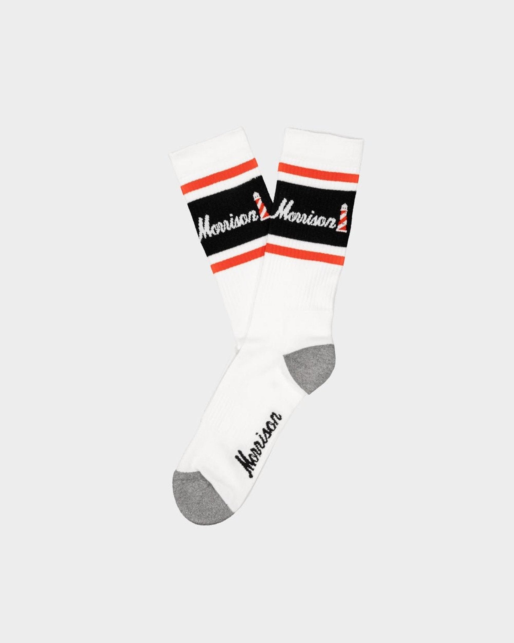 Roller White Logo | White Socks | Morrison – Morrison Shoes